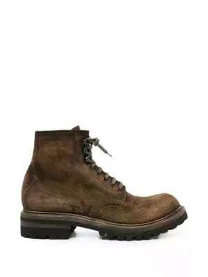SHOTO Suede Combat Boots - Brown