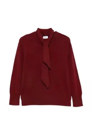 Marella Knitted Sweater With Pussy-bow Collar - Red
