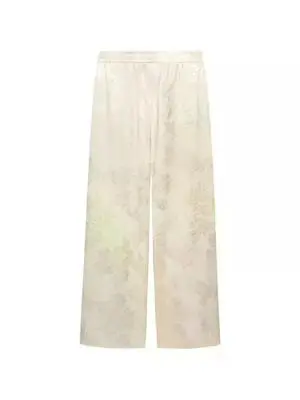 Shanghai Tang Floral Jacquard Wide-leg Trousers