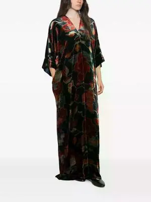 PIERRE-LOUIS MASCIA Velvet Maxi Dress - Blue
