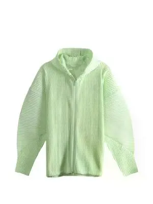 Issey Miyake Pleated Hooded Jacket - Green