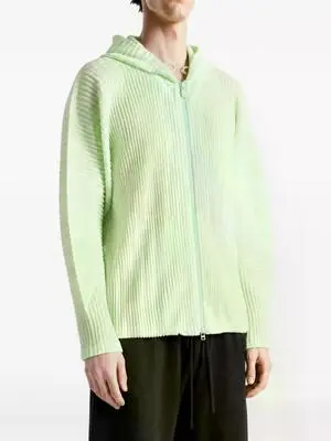 Issey Miyake Pleated Hooded Jacket - Green