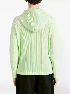 Issey Miyake Pleated Hooded Jacket - Green