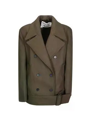 Source Unknown Belted Double-breasted Coat With Notched Lapels