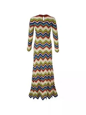 Escvdo Bahia Chevron-pattern Crochet Maxi Dress - Neutrals
