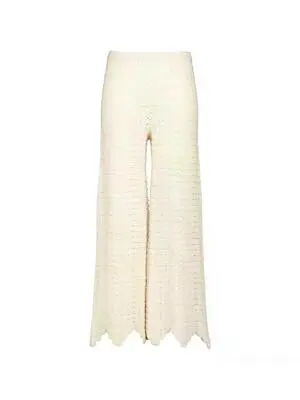 Escvdo Safi Abanico Crochet-stitch Trousers - Neutrals
