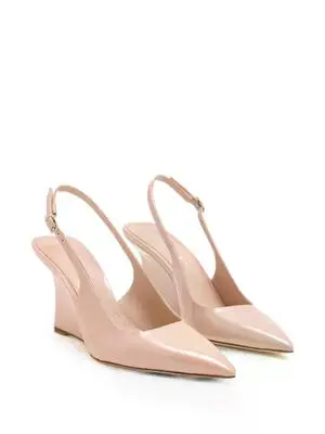 STUART WEITZMAN Patent-leather Slingback Sandals