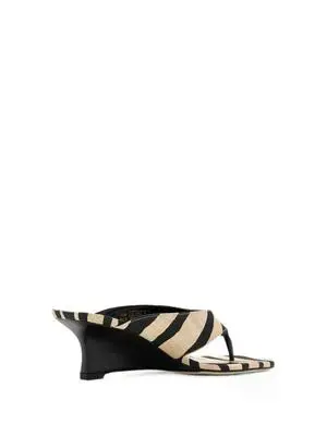 STUART WEITZMAN Zebra-print Wedge Sandals