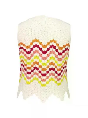Escvdo Cuenca Crochet-knit Scalloped-hem Top