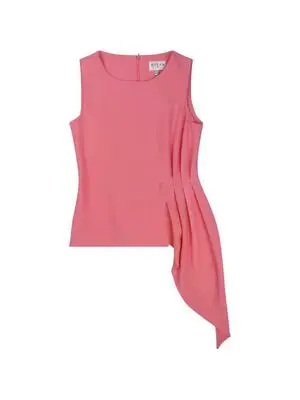 OSCAR THE COLLECTION Sleeveless Pleated Draped Top - Pink