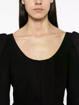 Alessandra Rich Ruffle-trim Scoop-neck Midi Dress