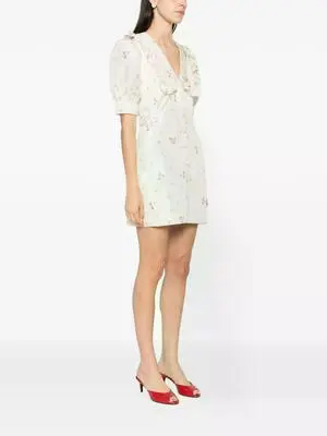 Alessandra Rich Floral Print Mini Dress