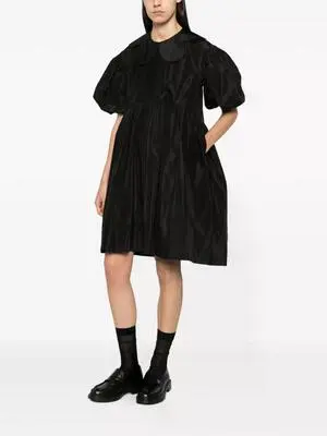 Simone Rocha Puff-sleeve Petal-collar Dress - Black