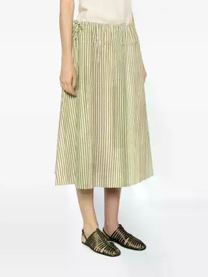 DAMSON MADDER Caspia Midi Skirt With Vertical Stripes - Green