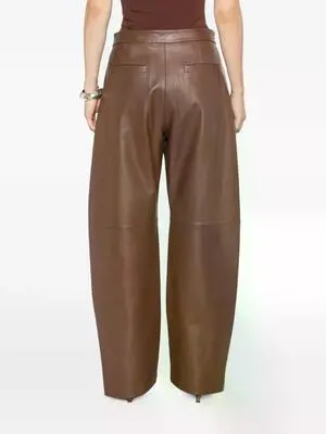 Sportmax Leather Trousers With Press-stud Detailing