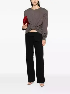 Magda Butrym Knot-detail Long-sleeve Sweater - Brown