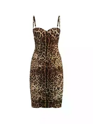 Dolce & Gabbana Leo-print Charmeuse Dress
