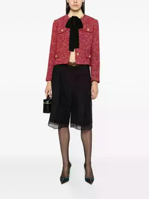 Valentino Garavani Textured Tweed Cropped Jacket