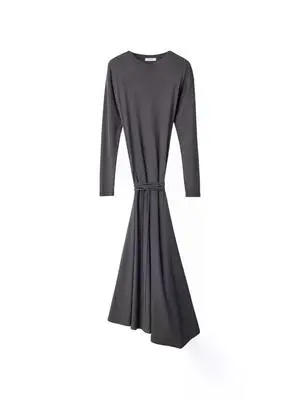 LEMAIRE Fluid Long-sleeve Dress In Silky Jersey Crepe - Grey