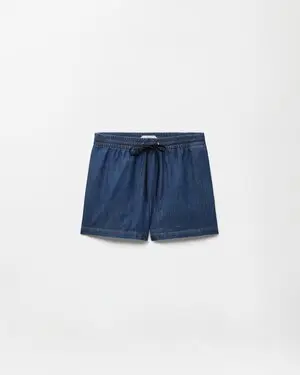 Versace Chambray Denim Shorts - Blue