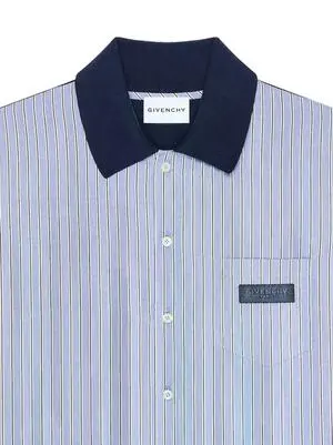 Givenchy Striped Shirt In Cotton With Paris Gros Grain - Blue