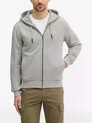 TRUSSARDI Logo-embroidered Zip-up Hoodie - Grey