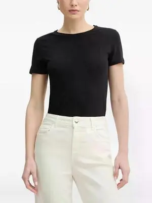 TRUSSARDI Logo-embroidered T-shirt - Black