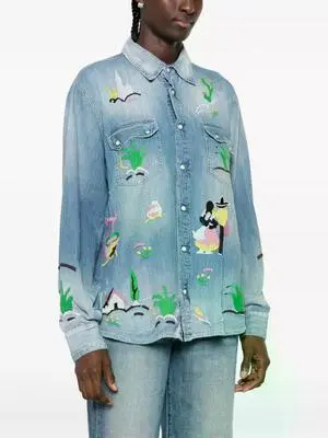 ANTIK DENIM Embroidered Denim Shirt