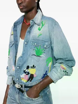 ANTIK DENIM Embroidered Denim Shirt