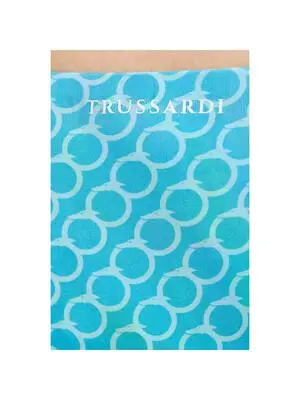 TRUSSARDI Monogram-print Ring-detail Bikini Bottoms - Blue