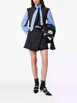 MSGM Bouclé-tweed Frayed Jacket
