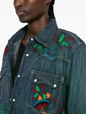 ANTIK DENIM Embroidered Denim Shirt