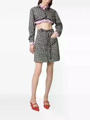 MSGM Floral-print Cropped Shirt