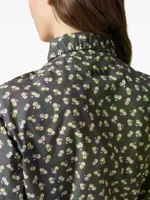 MSGM Floral-print Cropped Shirt