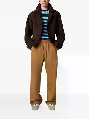 MSGM Layered-waistband Straight-leg Trousers - Neutrals
