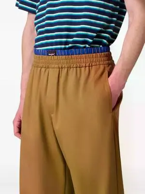 MSGM Layered-waistband Straight-leg Trousers