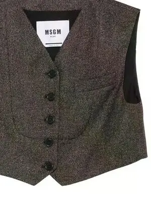 MSGM Cropped Button-up Waistcoat