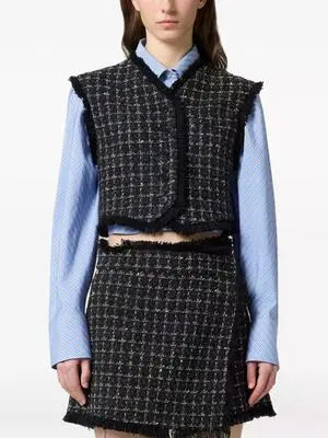 MSGM Bouclé Frayed Jacket