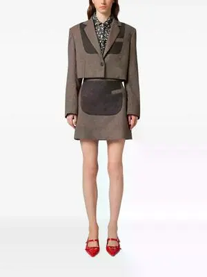 MSGM Houndstooth-pattern Patch-detail Mini Skirt