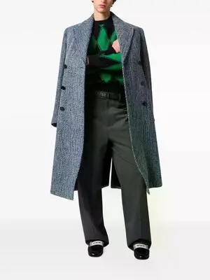 MSGM Double-breasted Marl-effect Coat