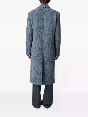 MSGM Double-breasted Marl-effect Coat