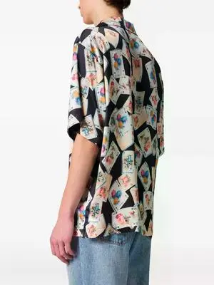 MSGM Playing Card-print Camp-collar Shirt