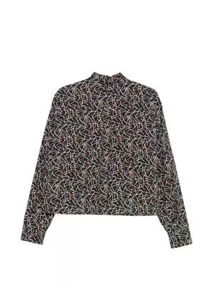 MSGM Matchstick-print Cropped Shirt