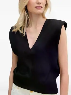 TRUSSARDI Padded-shoulder V-neck Top