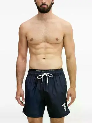 TRUSSARDI Logo-print Drawstring Swim Shorts - Blue