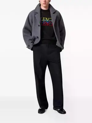 MSGM Slogan-intarsia Crew-neck Sweater