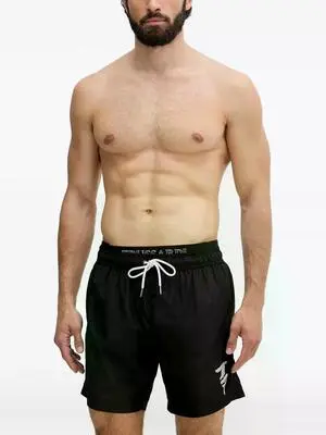 TRUSSARDI Logo-print Drawstring Swim Shorts - Black