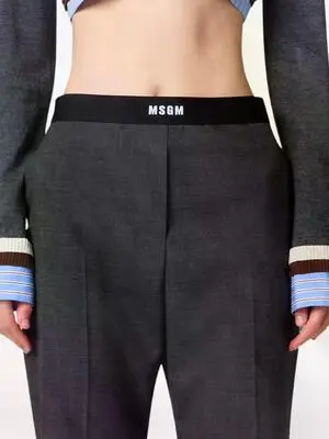 MSGM Logo-waistband Tailored Trousers