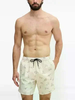 TRUSSARDI Greyhound-print Drawstring Swim Shorts