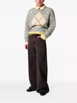 MSGM Argyle-pattern Sweater - Grey